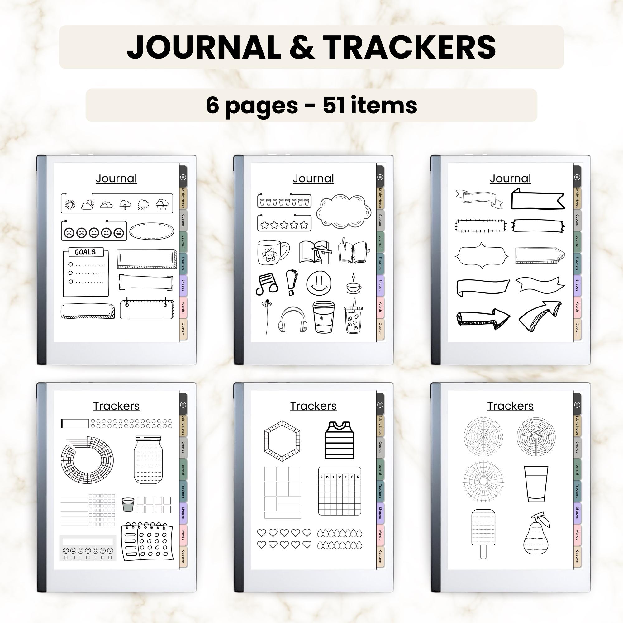 Tracing Book for Remarkable Paper Pro: Shapes, Quotes, Stickers ...