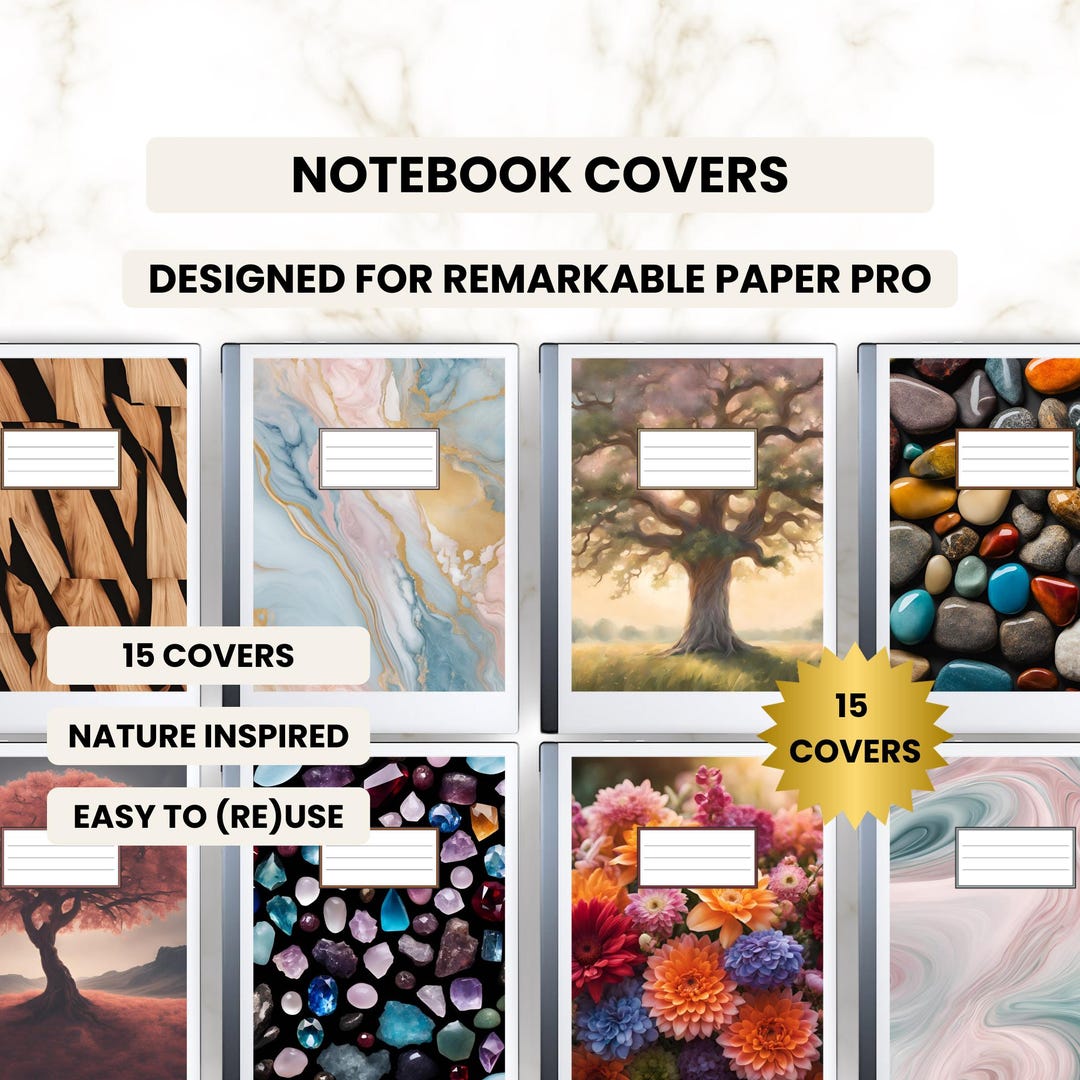 Notebook Cover for Remarkable Paper Pro Templates - Nature Cover Bundle ...