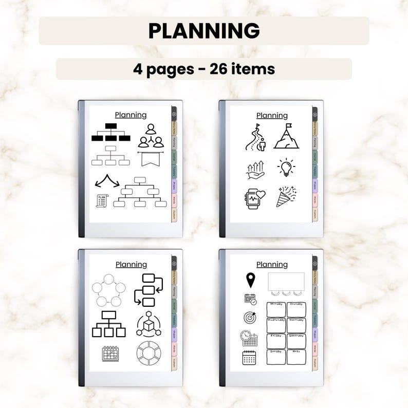 Stickers for Remarkable 2: Tracing Book With Shapes, Icons, and Notes ...