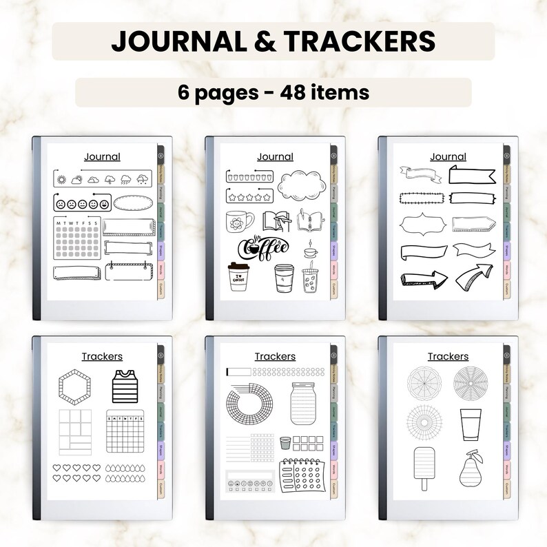 Stickers for Remarkable 2: Tracing Book With Shapes, Icons, and Notes ...