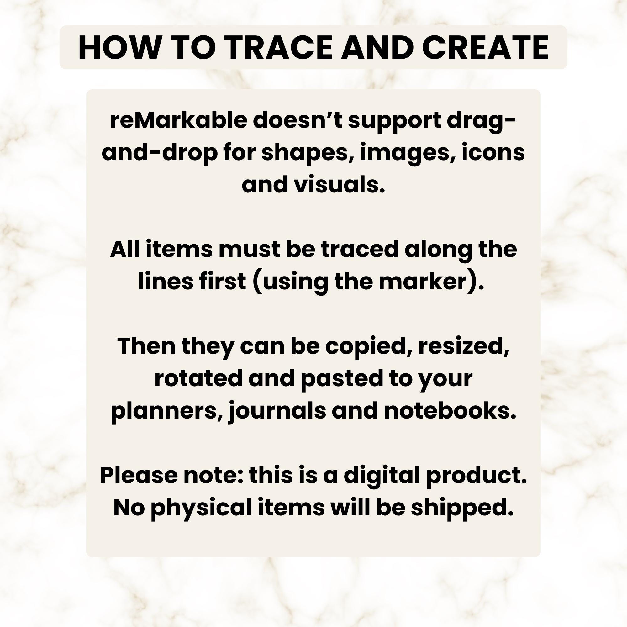 Tracing Book for Remarkable Paper Pro: Shapes, Quotes, Stickers ...
