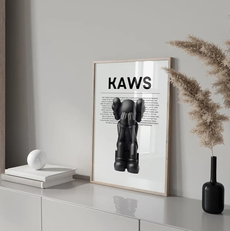 Hypebeast Kaws Posters Set of 3 Black Wall Art Poster Prints - Etsy