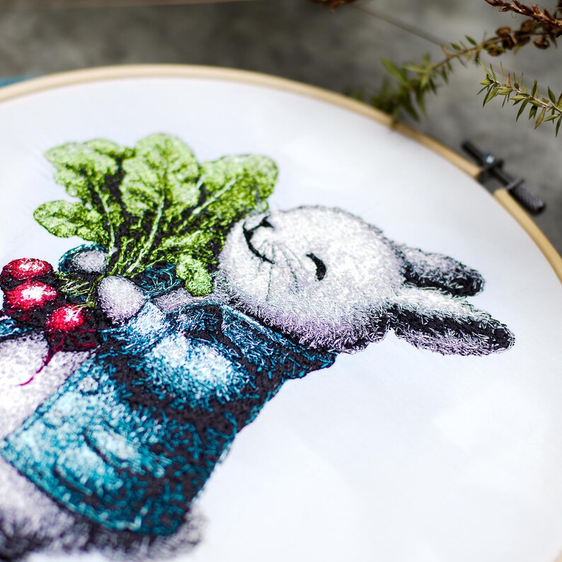 Rabbit Machine Embroidery Design | Burrow & Harvest -radish Love and ...
