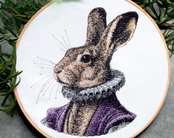 Woodland Aristocrats - Regal Whiskers | Rabbit Machine Embroidery ...