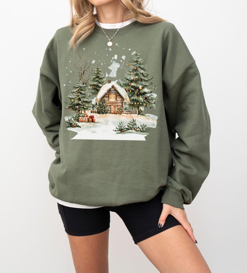 Winter Wonderland Sweatshirt, Cozy Cabin Sweatshirt, Snowy Forest ...