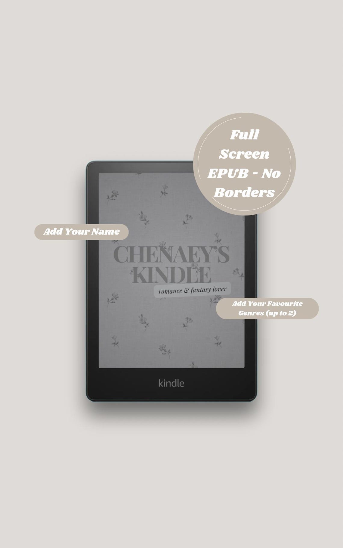 CUSTOM Name and Favourite Genre(s) - FULL SCREEN Kindle Screensaver ...