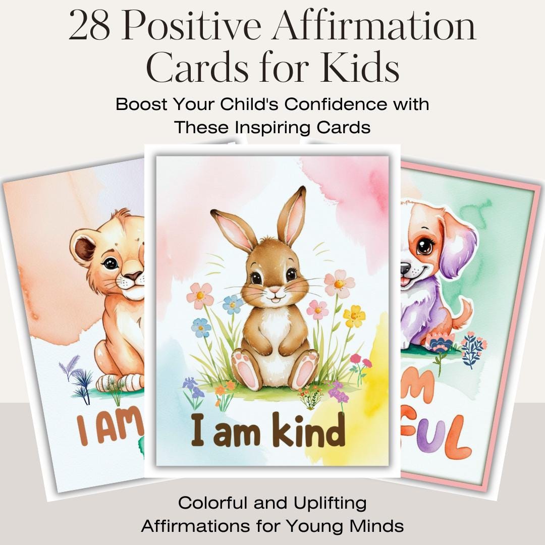 28 Affirmation Cards for Kids Positive Affirmational Cards for Kids ...