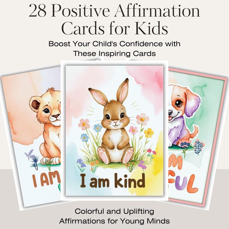 28 Affirmation Cards for Kids - Positive Affirmational Cards for Kids ...