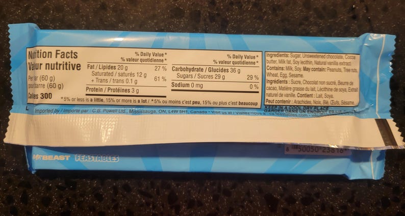 Mr. Beast Feastables Dark Chocolate Bar - Etsy