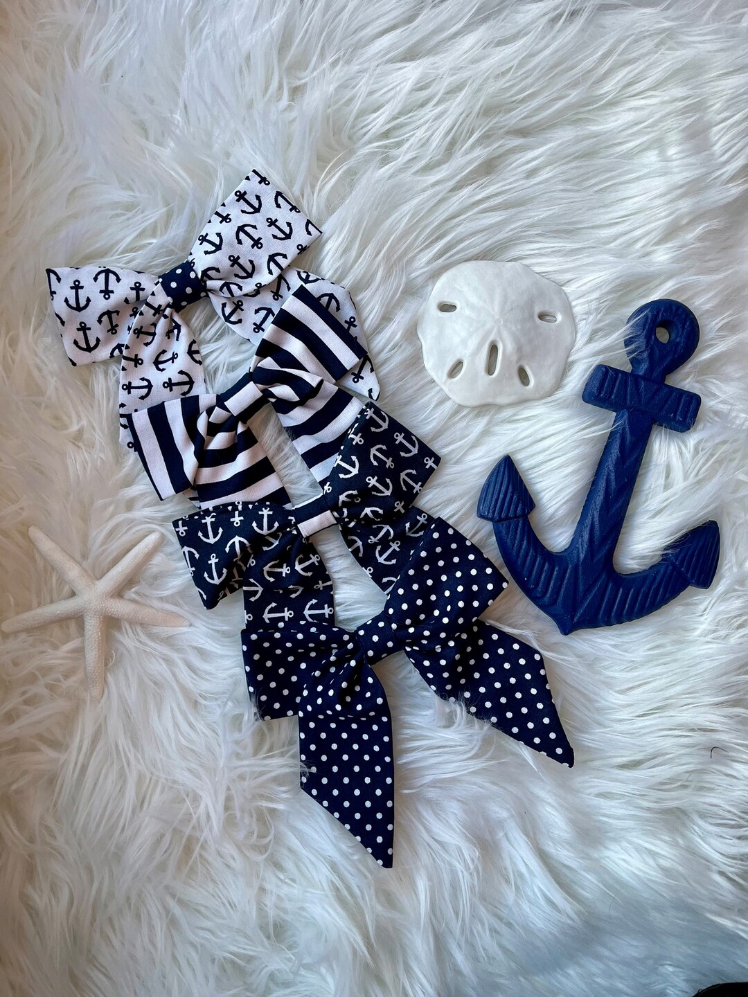 Nautical Hair Bows, Anchor Hair Clips, Sailor Bows, Boat Hair ...