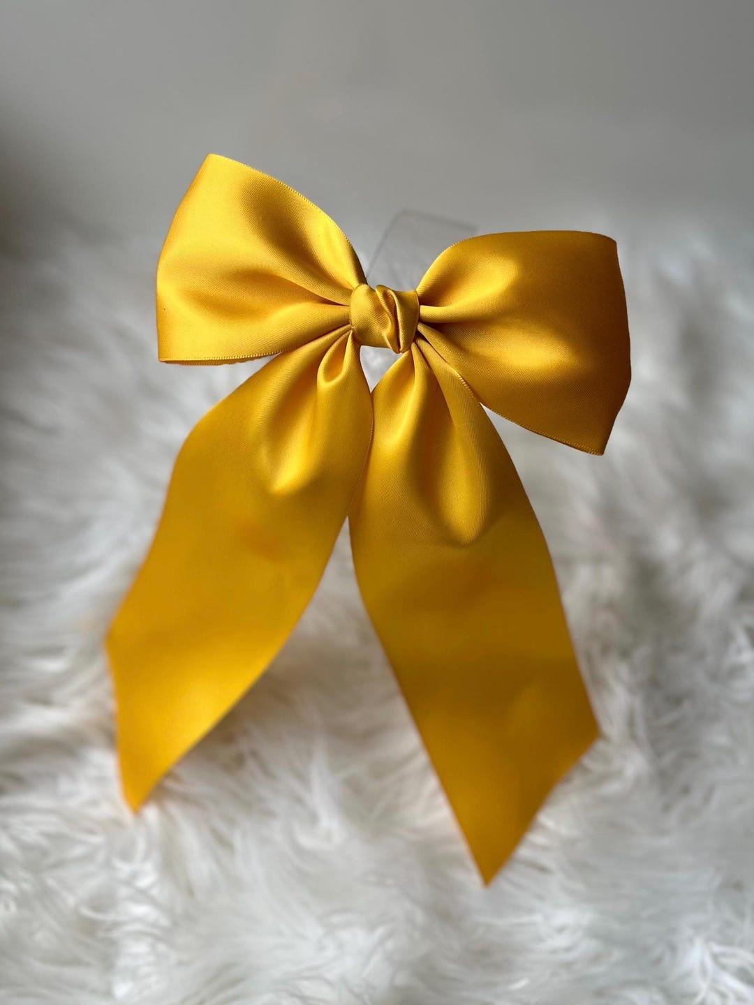 Athletic Gold Satin Coquette Hair Bow, Cheerleading Hair Clip - Etsy