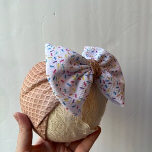 Ice Cream Headwrap for Baby, Baby Girl Turban, Big Bow Headband, Ice ...