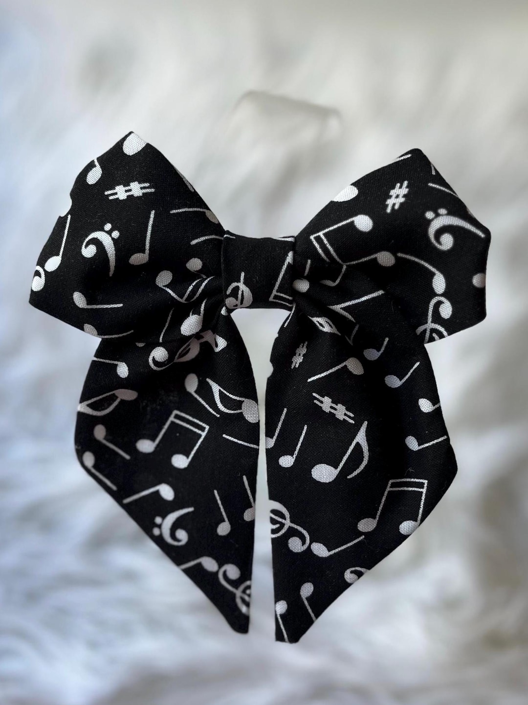 Music Note Hair Bow, Sailor Style, Music Lover Barrette - Etsy