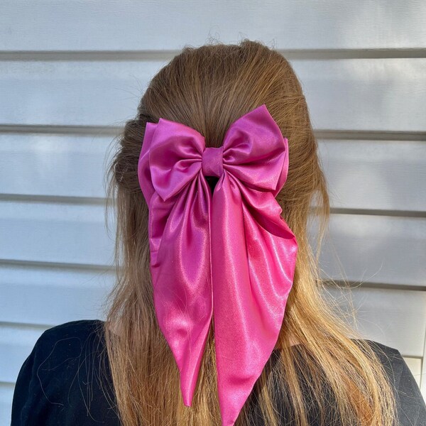Hot Pink Hair Bow - Etsy