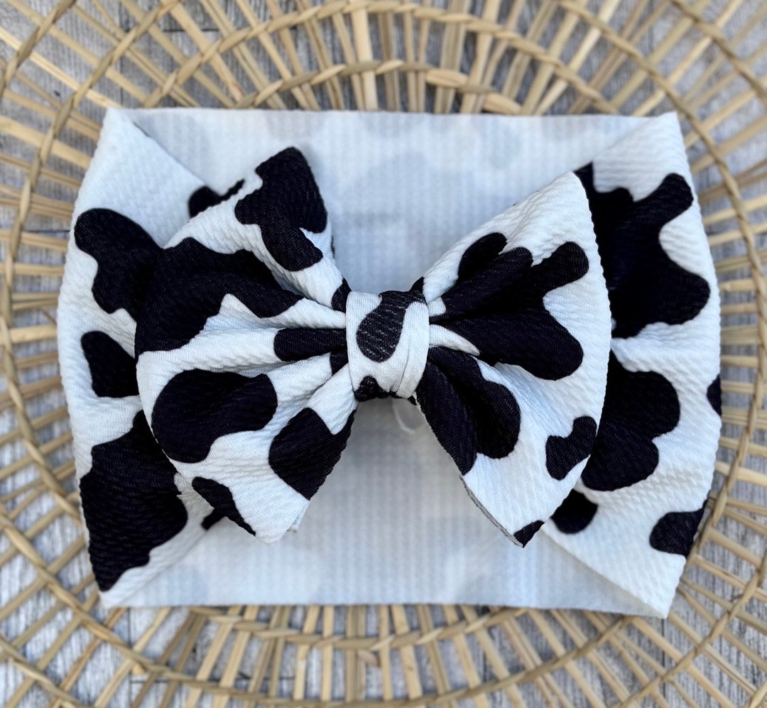Cow Print Fabric Bow, Cow Bow, Baby Bow, Cow Print Bow for Baby, Fabric ...