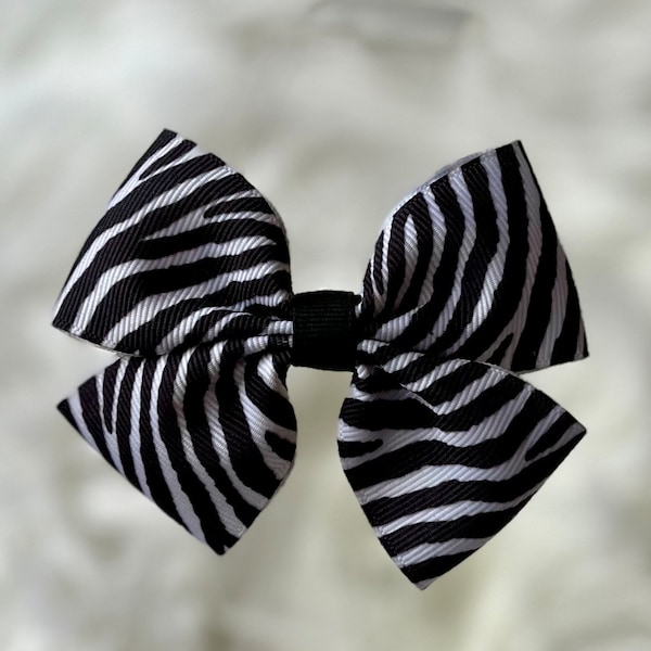 Zebra Hair Bow - Etsy