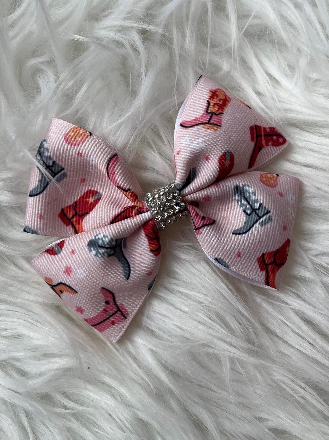 Disco Cowboy Hair Bow, Cowgirl Bow, Bows With Bling, Western Hair Clip ...