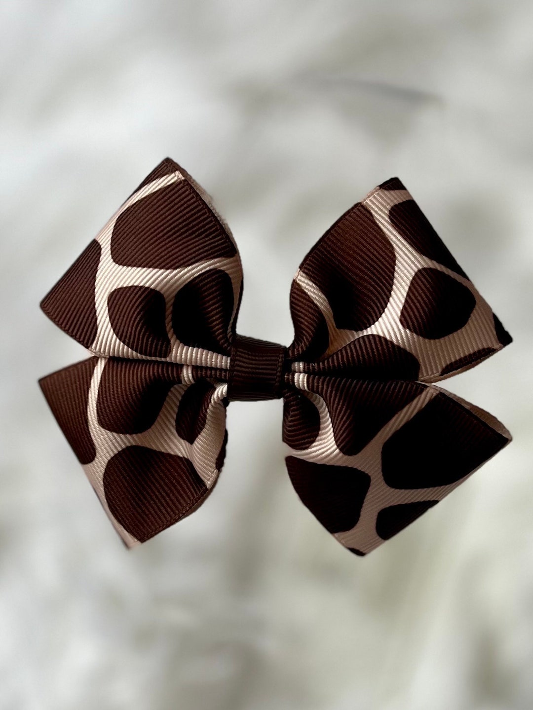 Giraffe Hair Bow, Tan and Brown Striped Hair Clip, Jungle Party ...