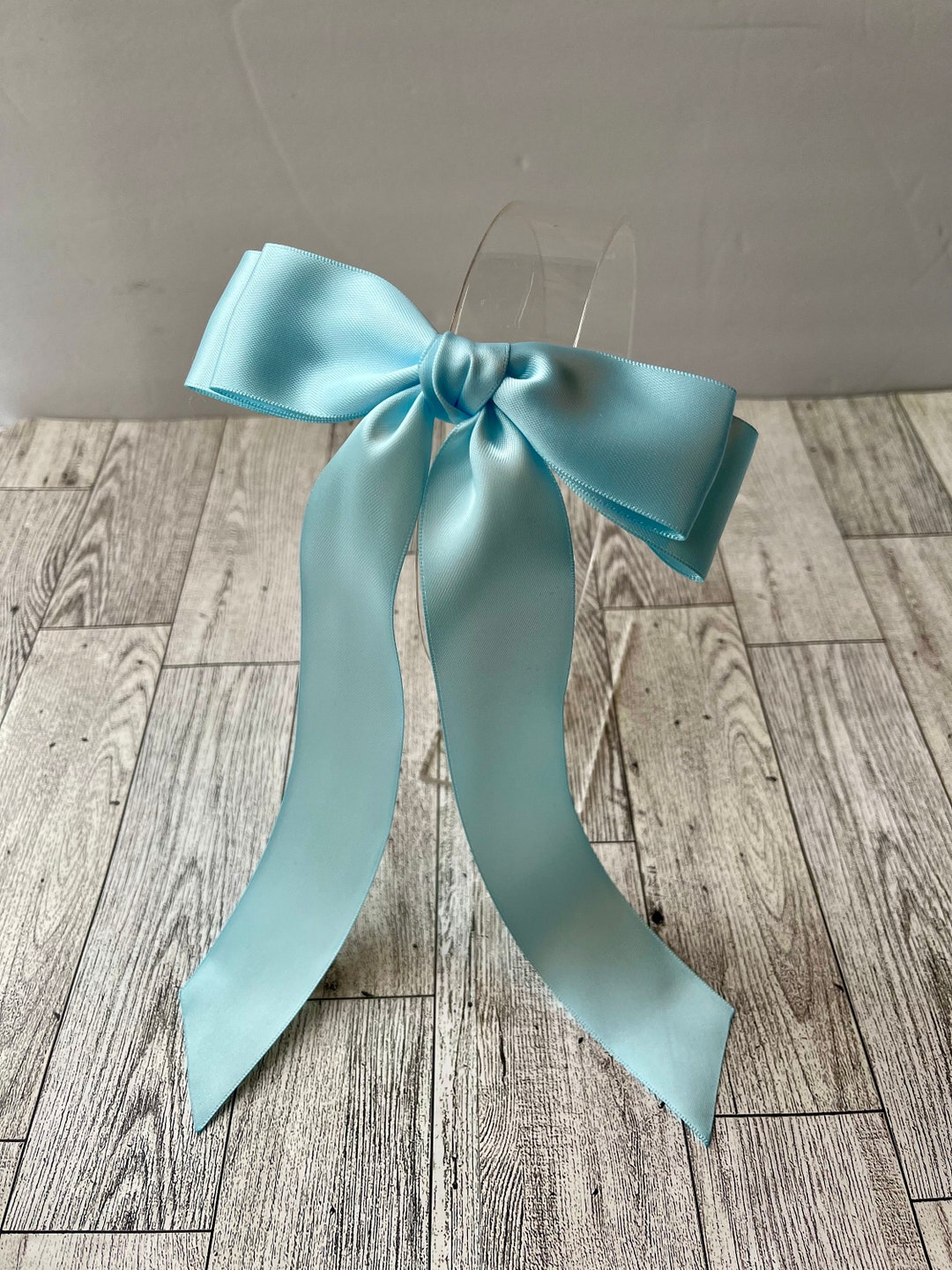 Long Light Blue Satin Bow, Bows for Women, Satin Bows, Coquette ...