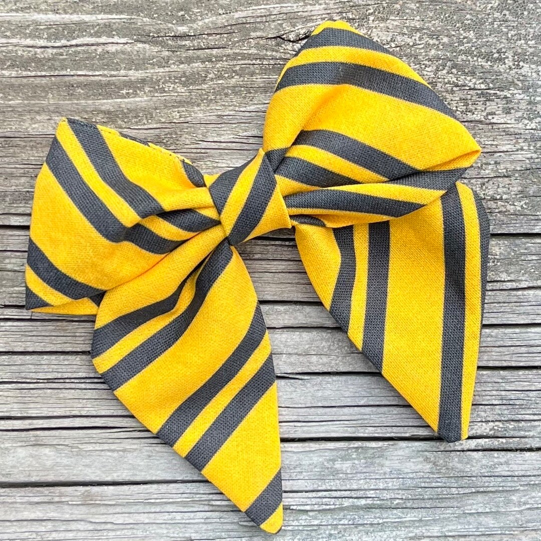 Sailor Bow, Wizard Bow, House Color Bow, Gold and Black Bow, Cosplay ...