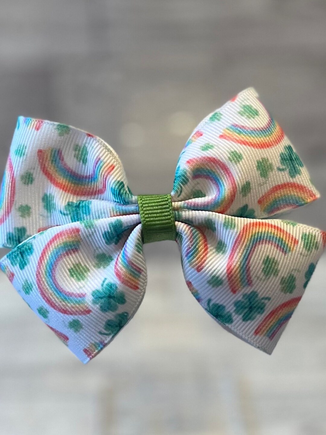 St Patricks’s Day Hair Bow, Shamrock Hair Clip, Baby Headband, Ribbon ...