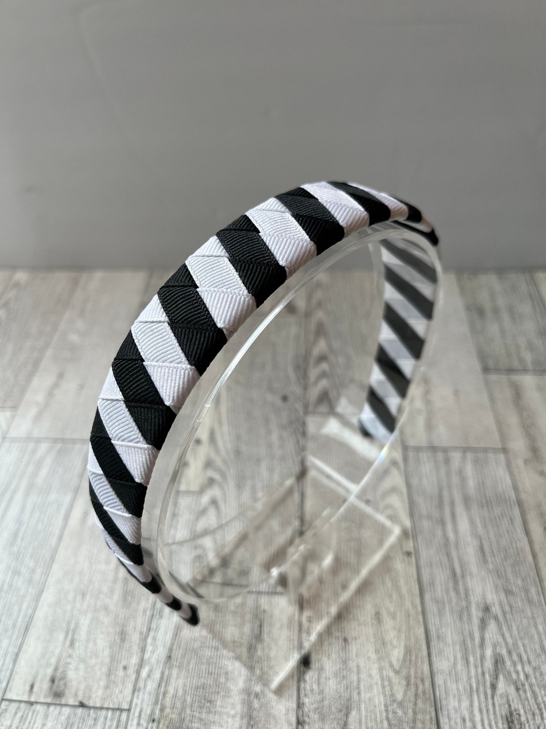 Black and White Woven Headband, 1 Inch Headband, School Colors ...