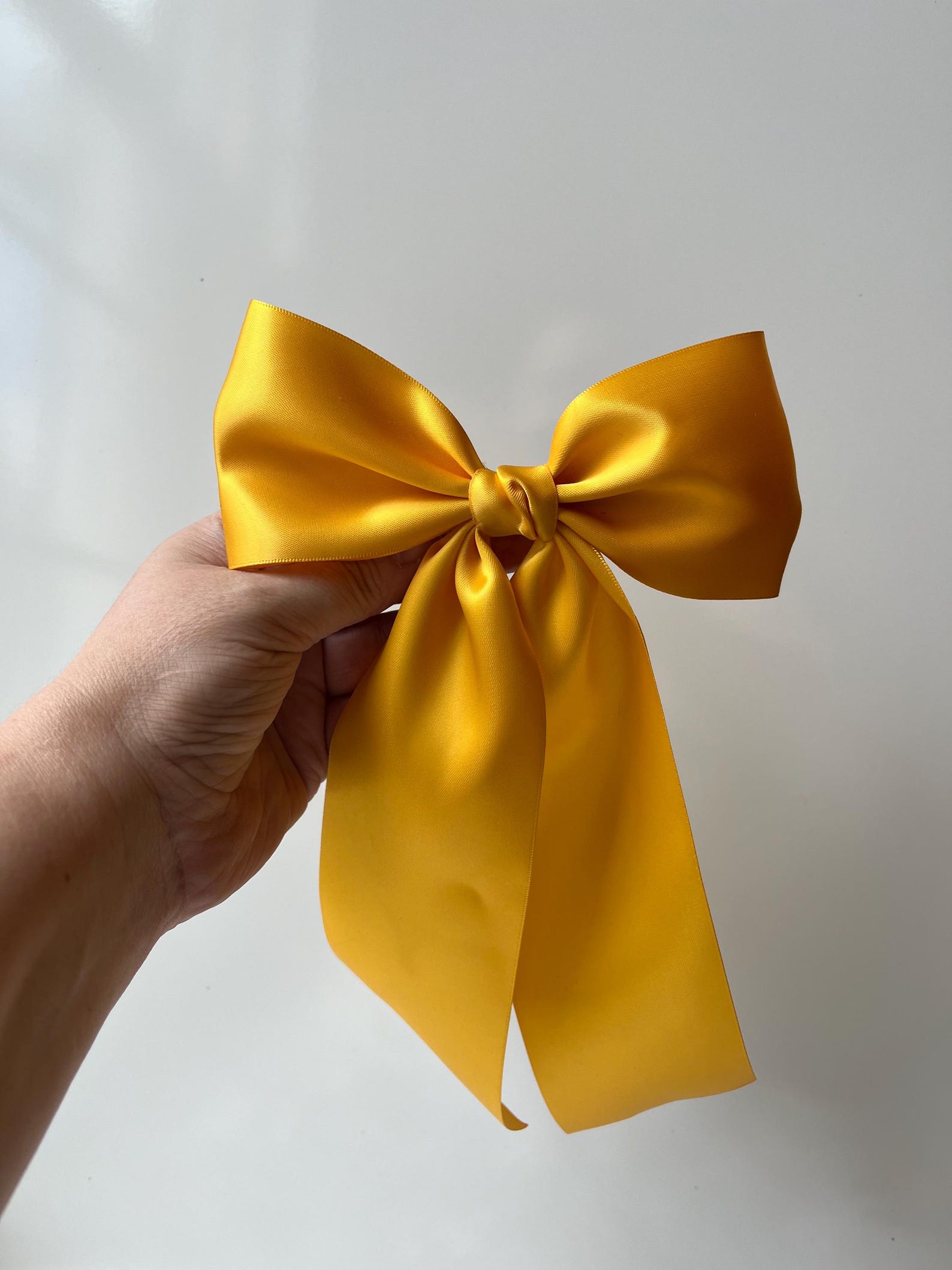 Athletic Gold Satin Coquette Hair Bow, Cheerleading Hair Clip - Etsy