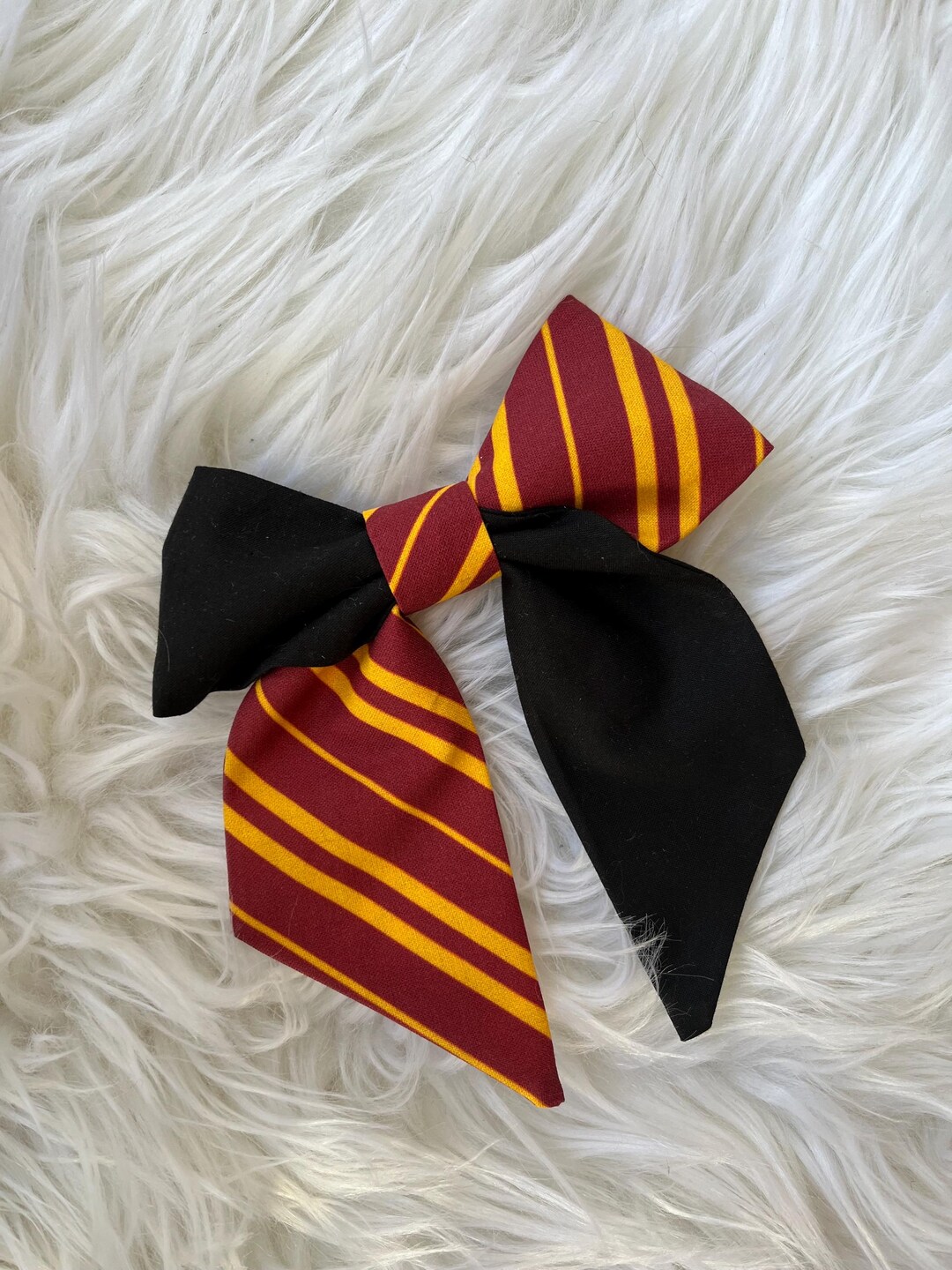Maroon and Gold Striped Sailor Bow, Wizard Cosplay Hair Clip - Etsy