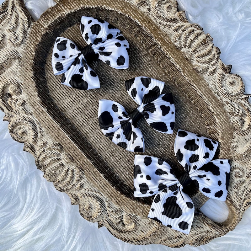 Cow Print Bow Dog - Etsy