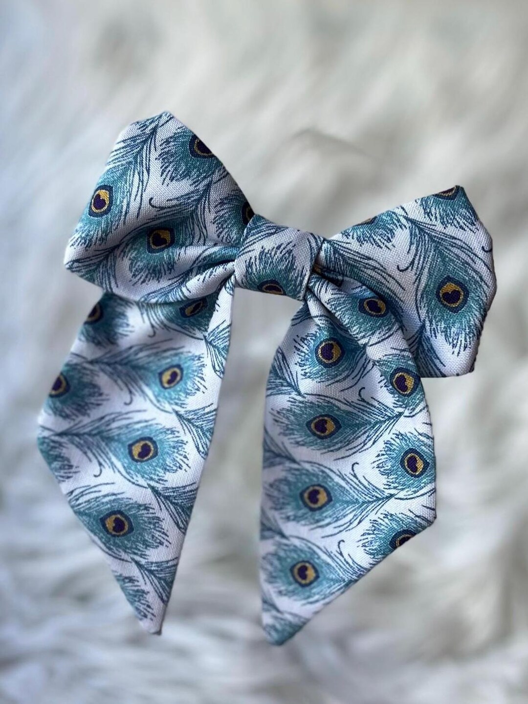 Peacock Sailor Hair Bow, Zoo Hair Barrette, Cute Peacock Feather ...
