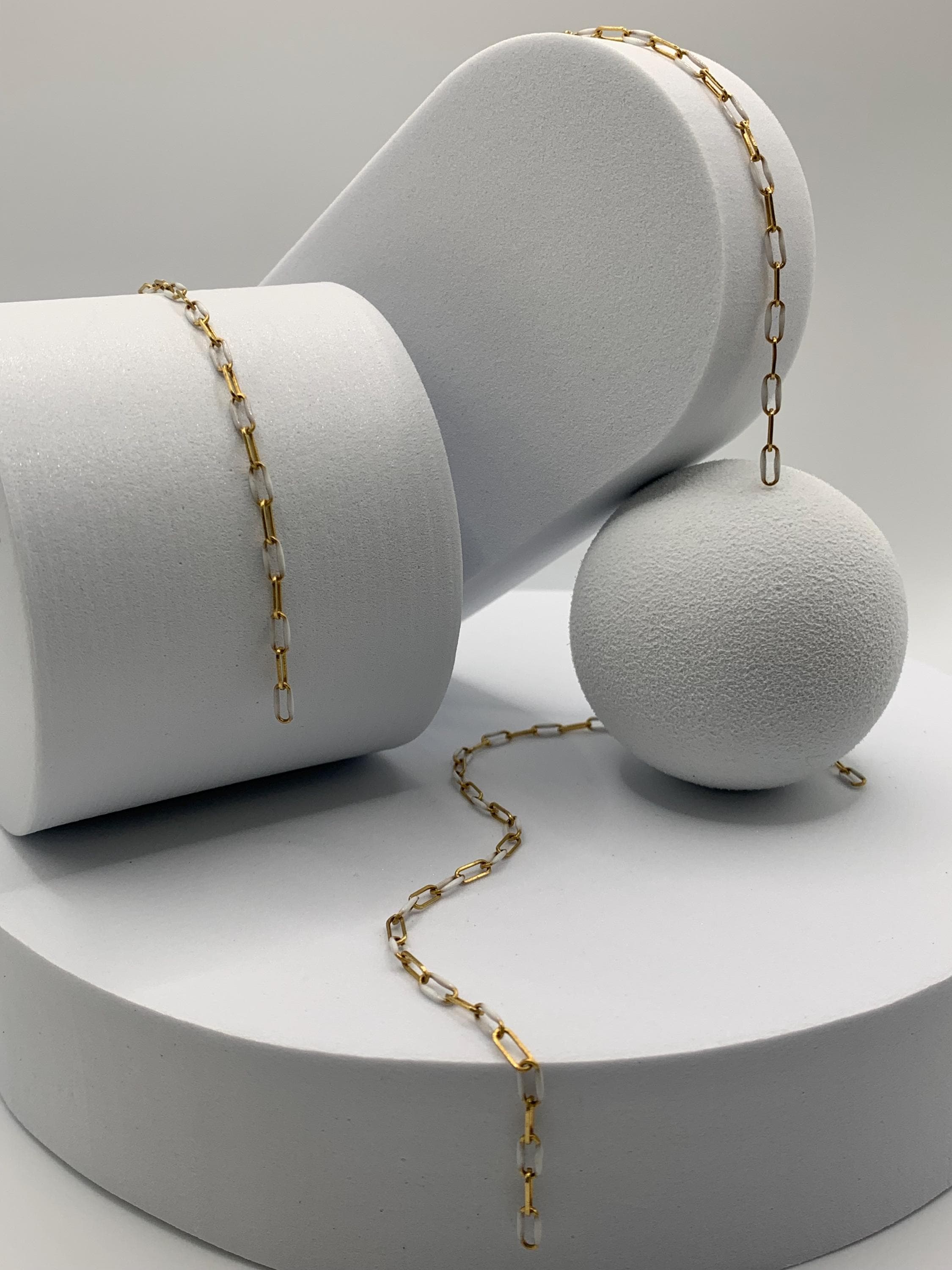 14k Gold Filled Paperclip Chain With Enamel, Permanent Jewelry ...