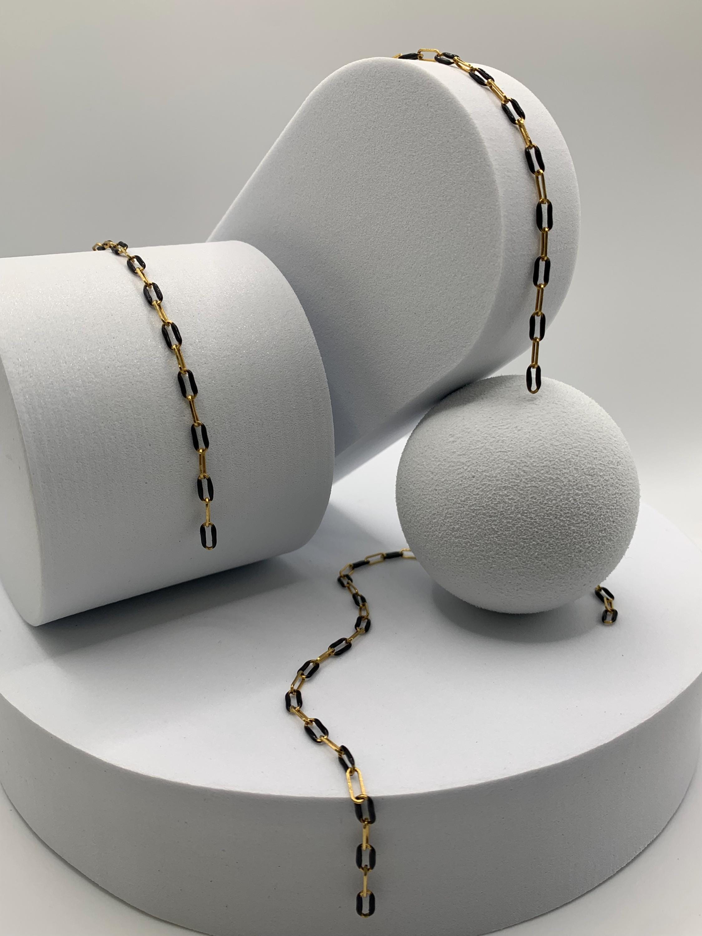 14k Gold Filled Paperclip Chain With Enamel, Permanent Jewelry ...