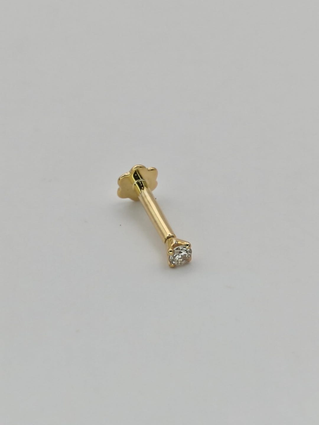2mm Diamond Labret Stud Tiny Tragus Earring 16g 18g, 14K Gold Tragus ...