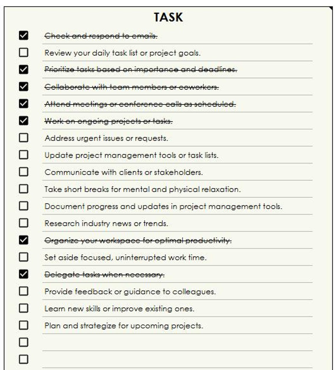 Google Sheets Checklist Template: Daily Task Organizer (printable) - Etsy