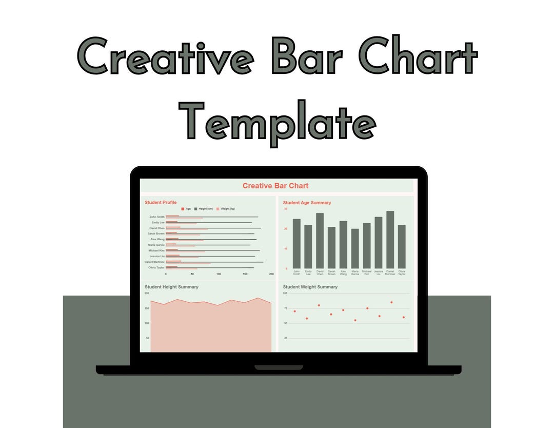 Creative Bar Chart Template, Google Sheets Template, Customizable Bar Graph,data Visualization ...