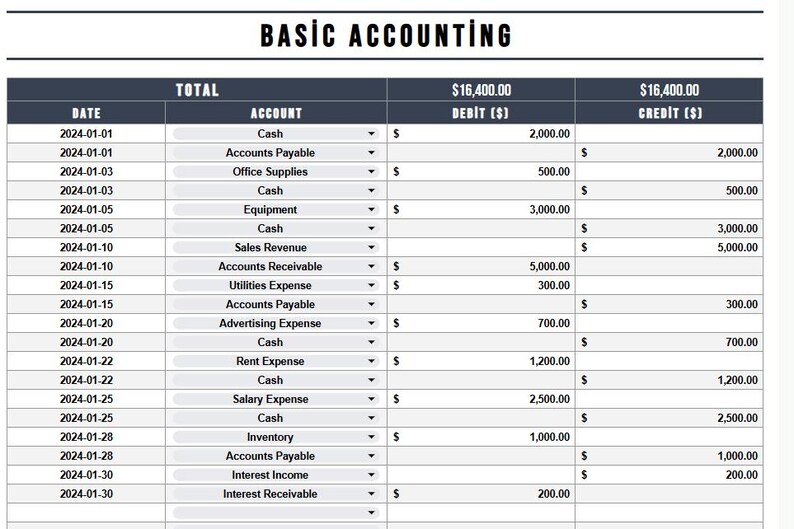 Basic Accounting Template, Google Sheets Financial Tracker, Budgeting ...