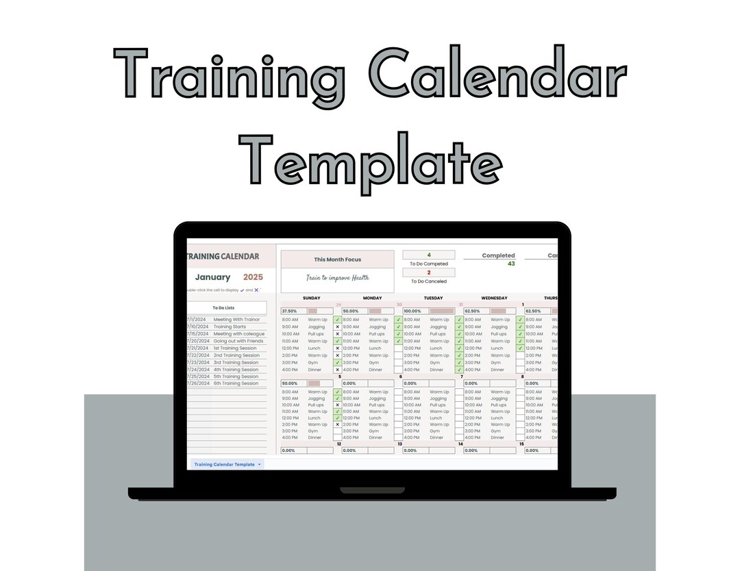 Training Calendar Template, Google Sheets, Training Schedule Planner, Employee Training Tracker ...
