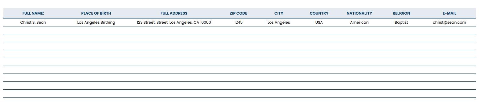 Registration Form Template, Event Sign-up Sheet, Printable Enrollment ...