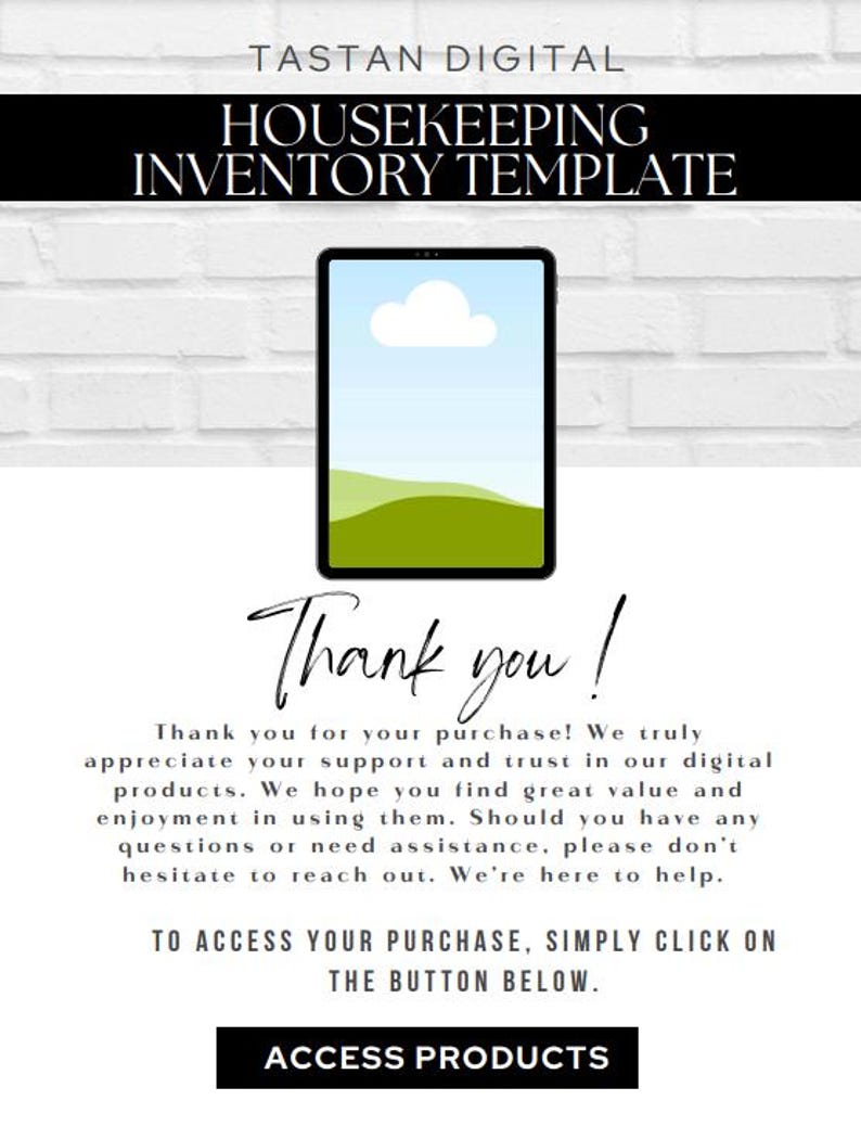 Housekeeping Inventory Template, Google Sheets, Cleaning Supplies ...