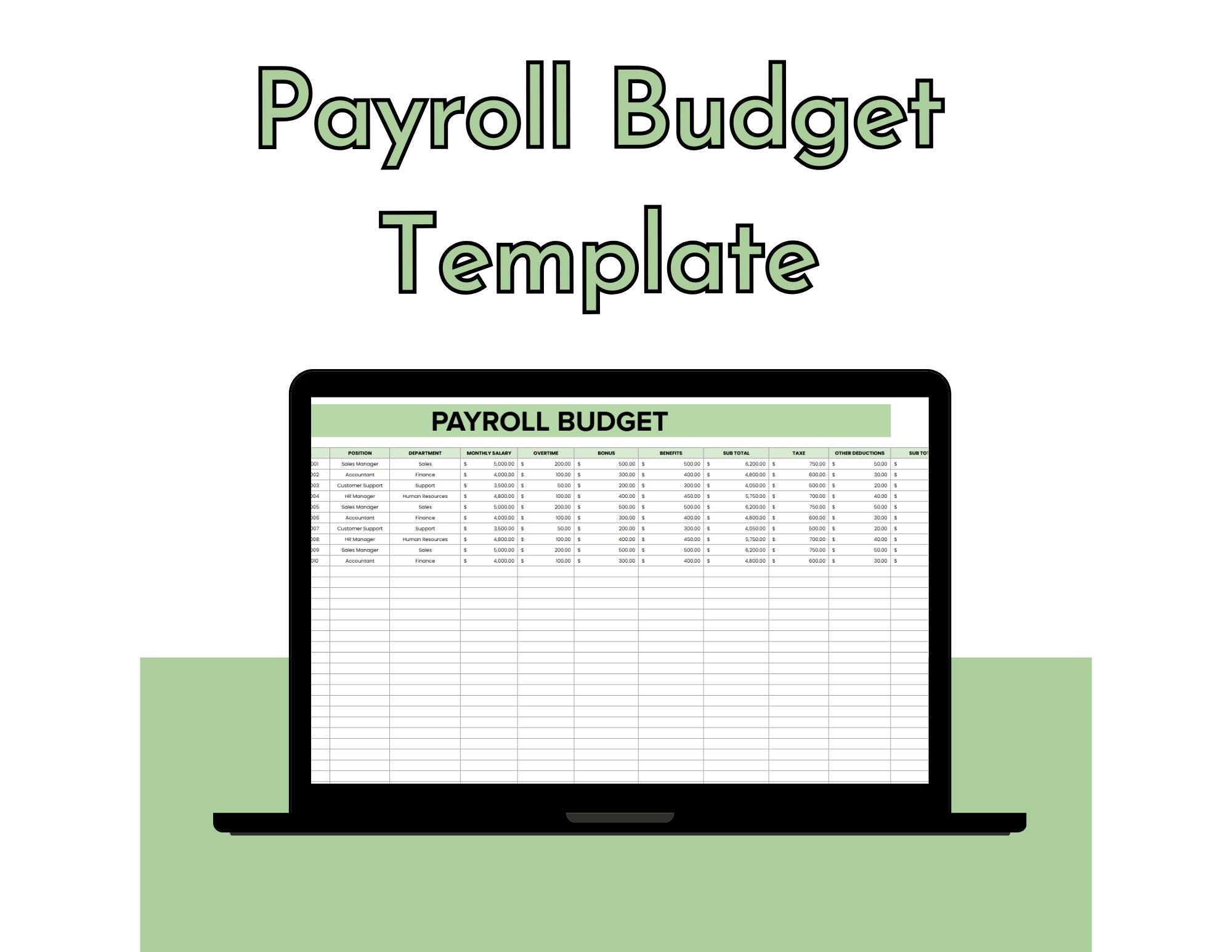 Payroll Budget Template: Google Sheets Salary Tracker (editable ...