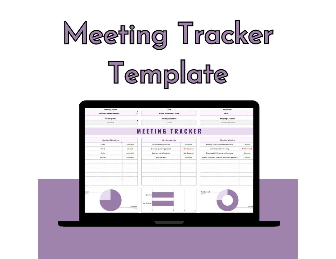 Meeting Tracker Template, Editable Google Sheets Template, Meeting ...
