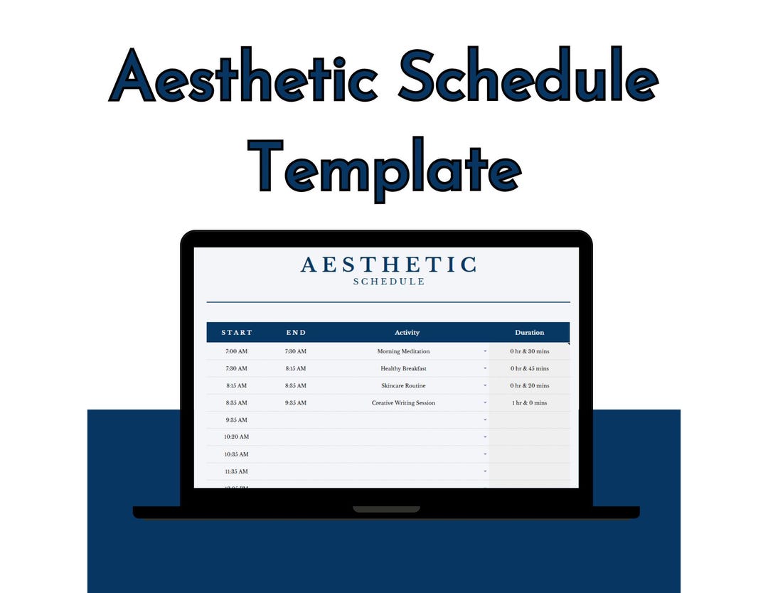 Aesthetic Schedule Template, Google Sheets Planner, Daily Schedule ...