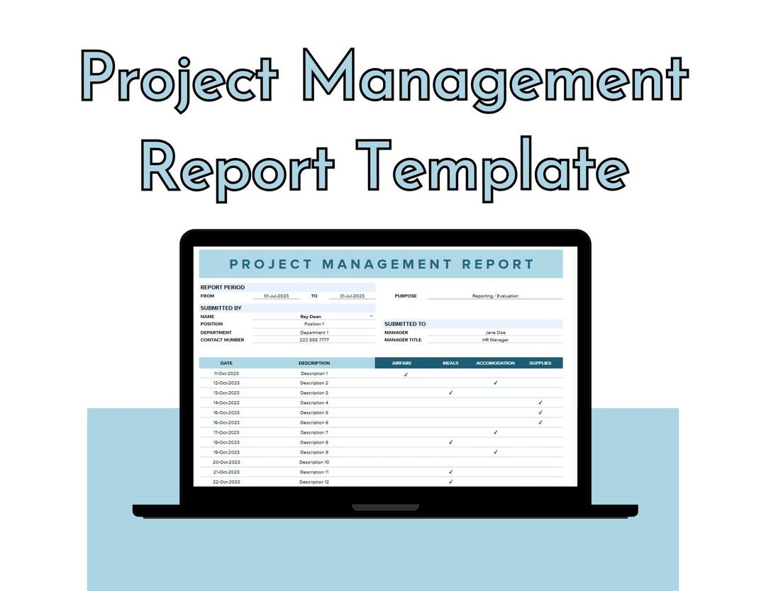 Project Management Report Template, Google Sheets Tracker, Task ...