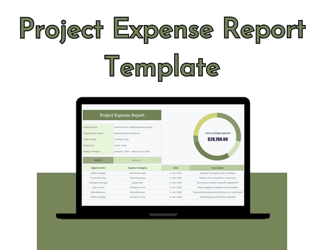Project Expense Report Template: Google Sheets Budget Tracker - Etsy
