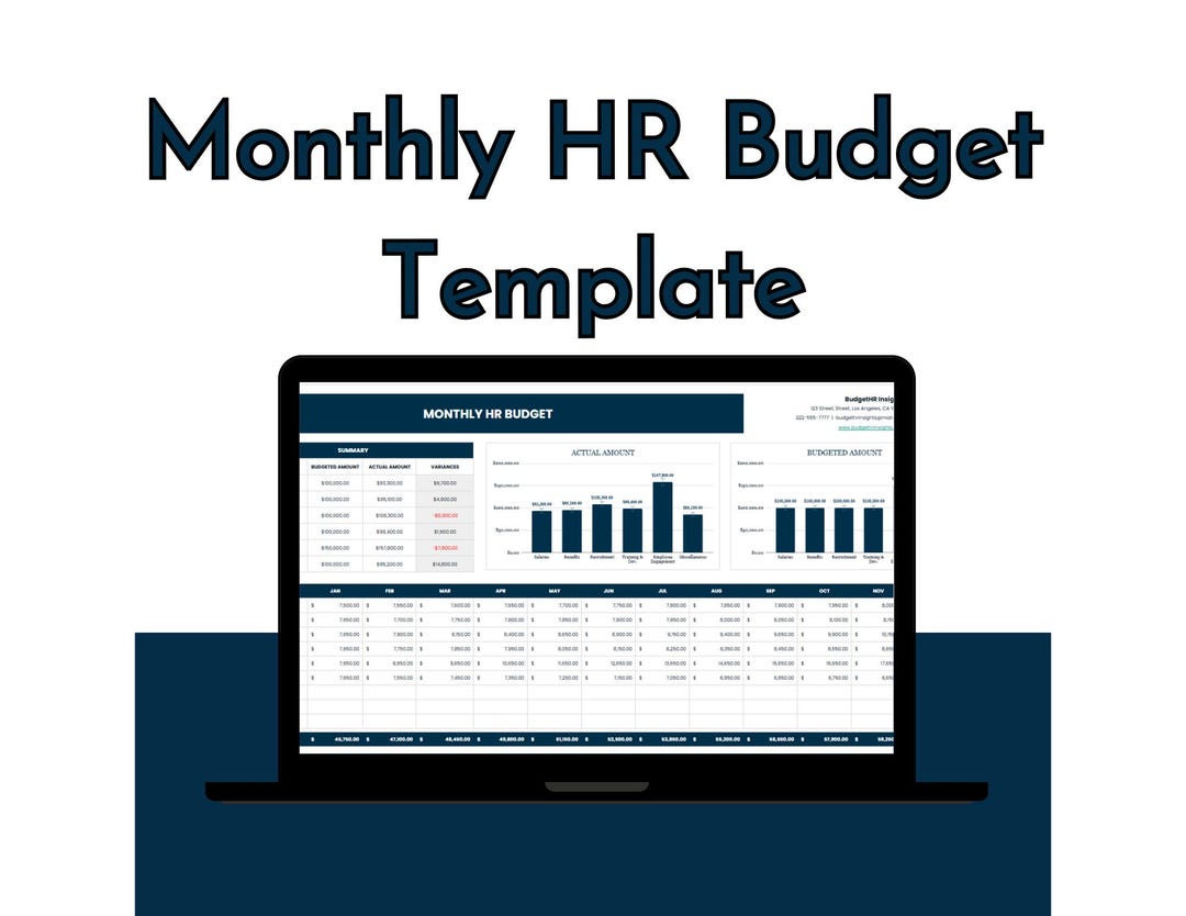 Monthly HR Budget Template, Google Sheets Financial Planner, HR Expense ...