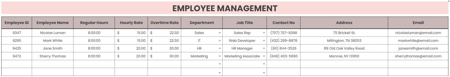 Editable Payroll Timesheet Template: Google Sheets Employee Time ...