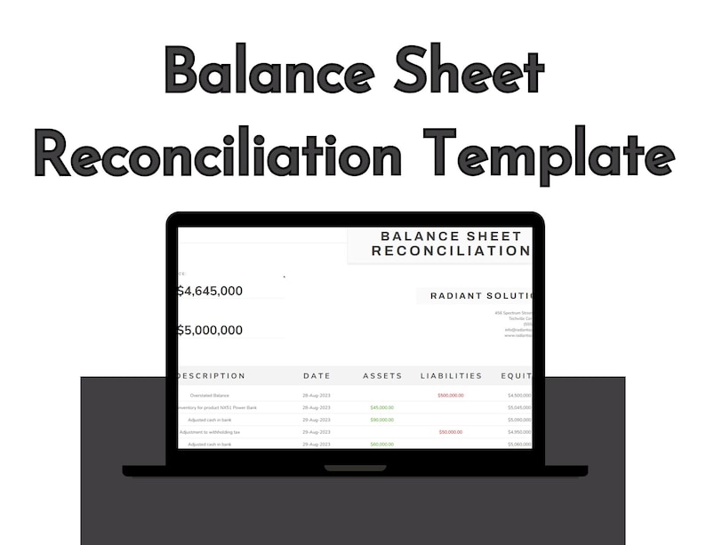 Balance Sheet Reconciliation Template: Google Sheets Financial Tracker ...