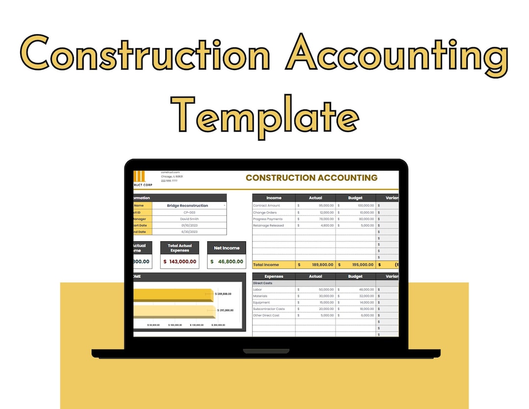 Construction Accounting Template, Google Sheets, Budget Tracker ...