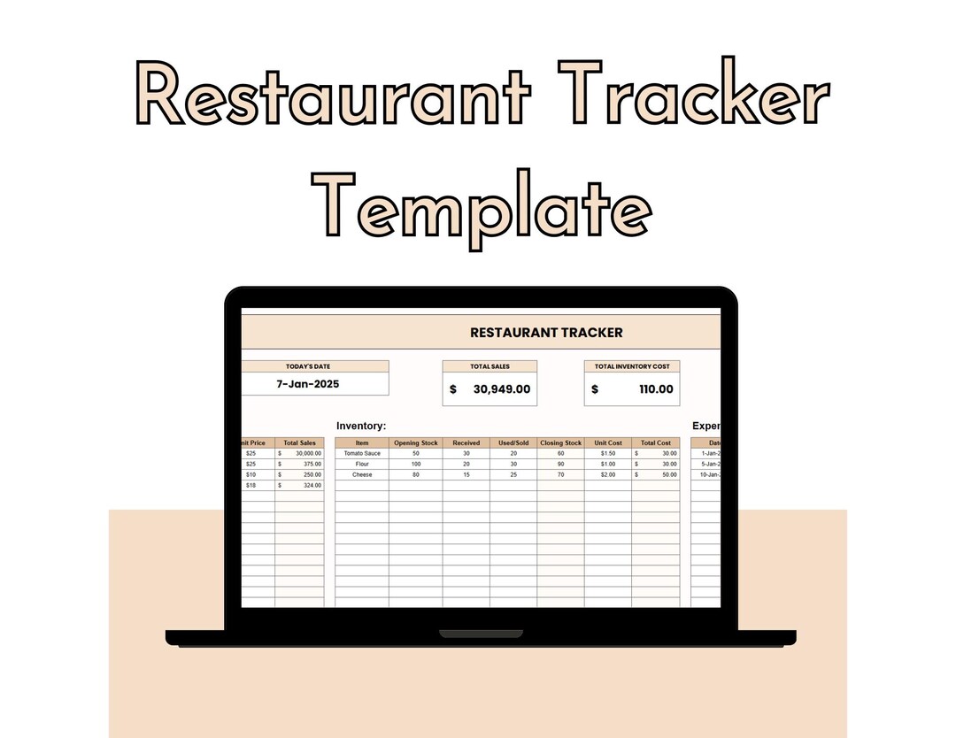 Restaurant Tracker Template: Google Sheets Inventory, Sales Log ...