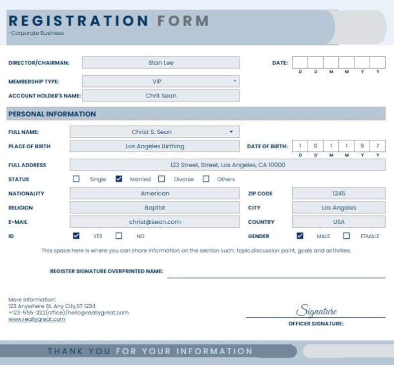 Event Registration Form Template: Printable Sign-up Sheet (google ...